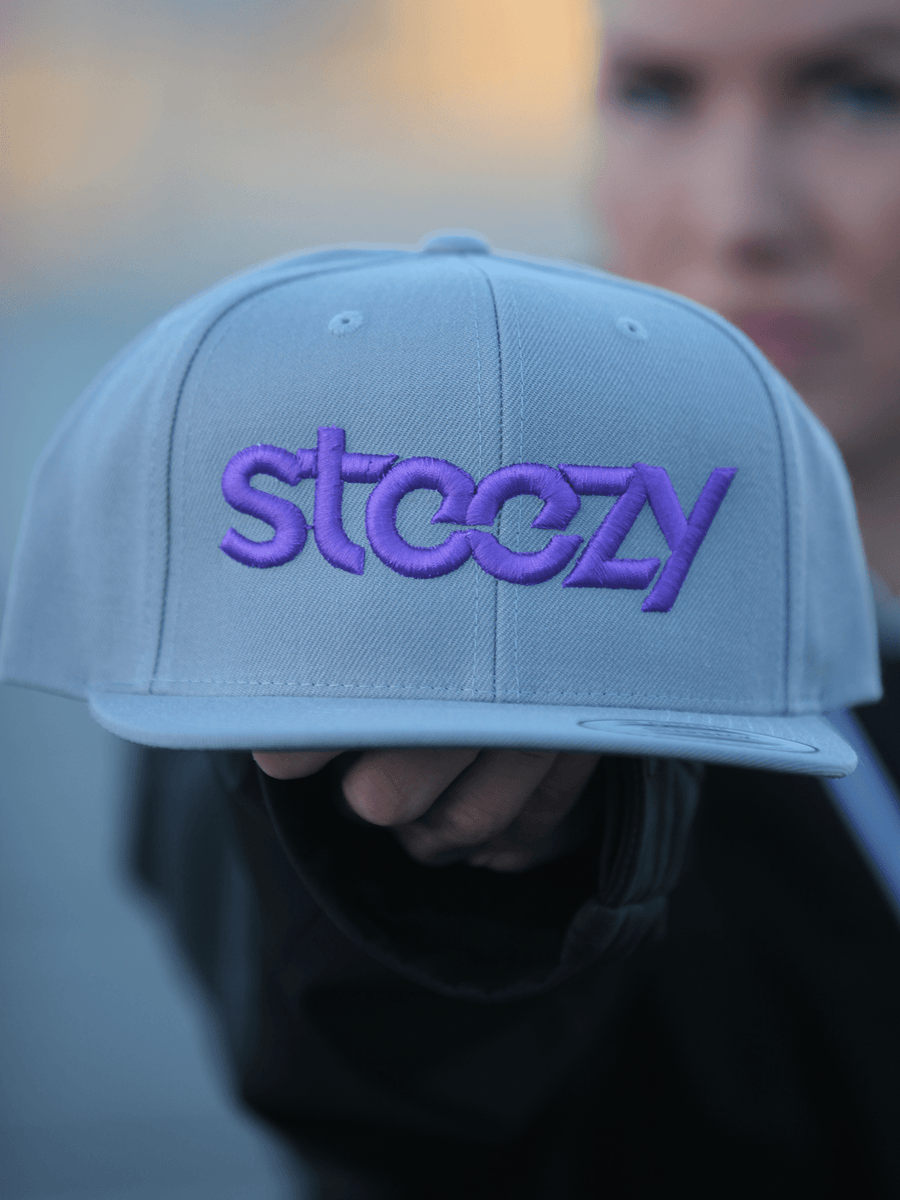 Steezy Logo Snapback Hat (Purple/Gray) – STEEZY
